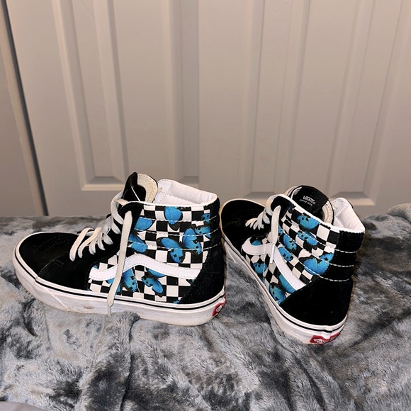 Vans | Shoes | Blue Butterfly Vans | Poshmark